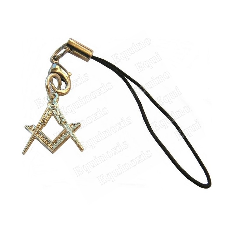Bijou de mobile maçonnique – Equerre et compas – Or vif